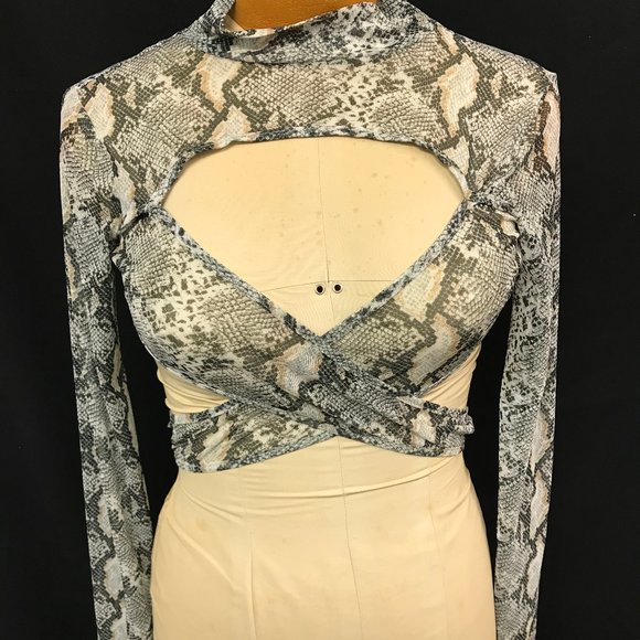 Windsor | Tops | Windsor Mesh Snakeskin Cutout Top | Poshmark